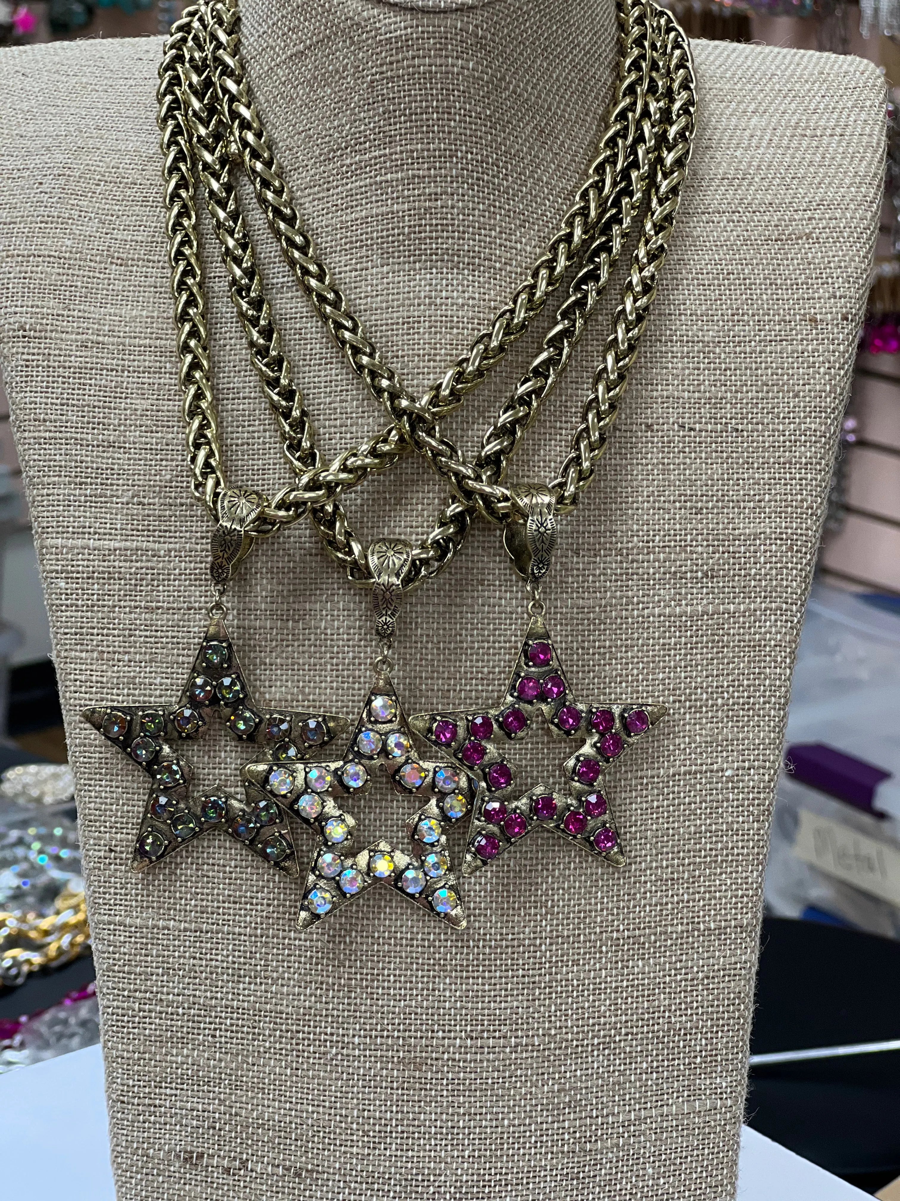 ATG Gold Star Bling Chain Necklace – Simply Obsessed