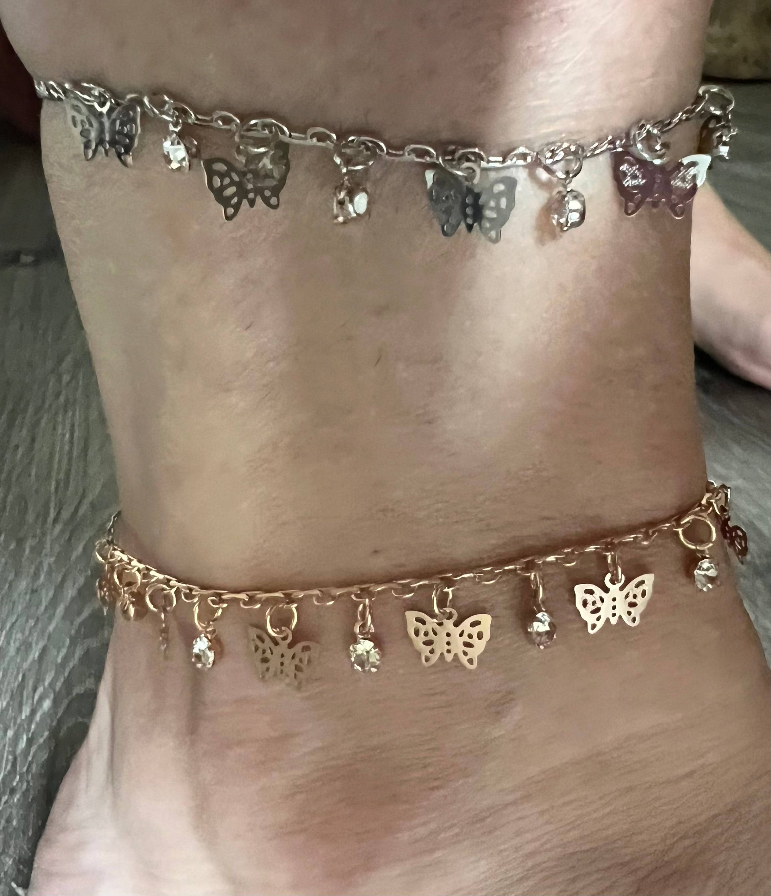 Butterfly Rhinestone Anklet – Simply Obsessed